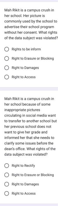 Solved Mah Rikit is a campus crush in her school. Her | Chegg.com