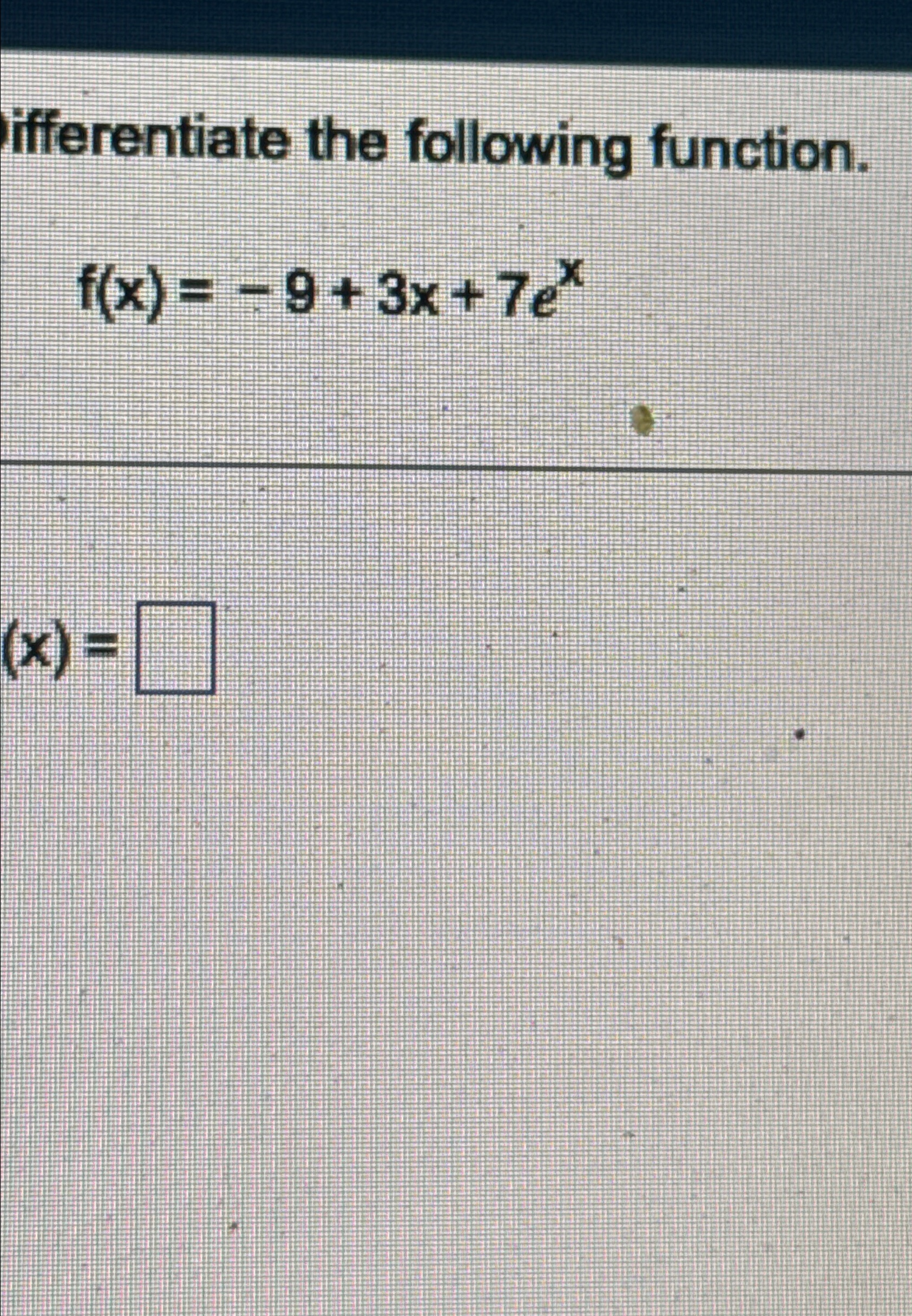 Solved lifferentiate the following | Chegg.com