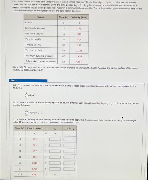 Solved When we estimate distances from velocity data, it is | Chegg.com