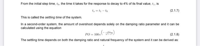 Calculate the minimum damping ratio and natural | Chegg.com