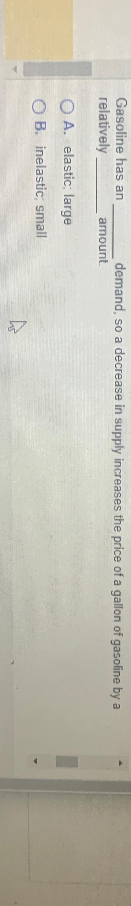 Solved Gasoline has an demand, so a decrease in supply | Chegg.com