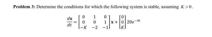 Solved Problem 3: Determine the conditions for which the | Chegg.com