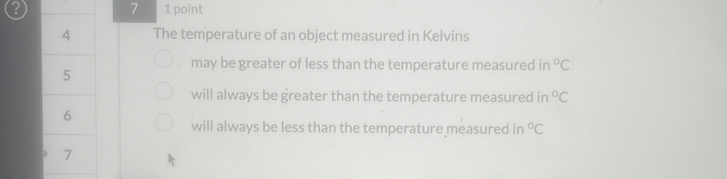 Solved (?)71 ﻿point4The temperature of an object measured in | Chegg.com