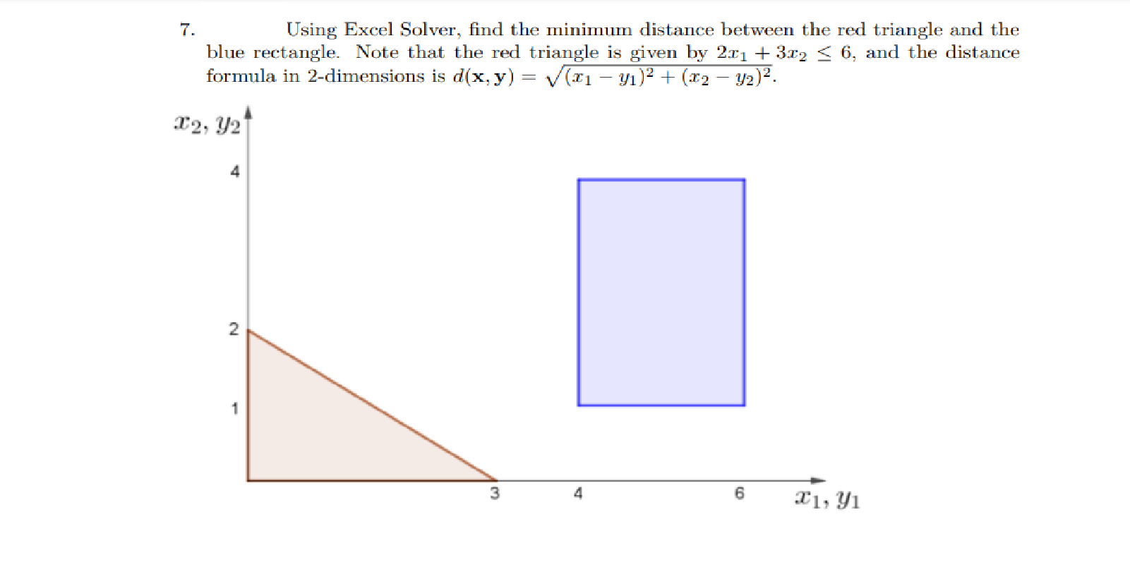 Solved Using Excel Solver, find the minimum distance between | Chegg.com