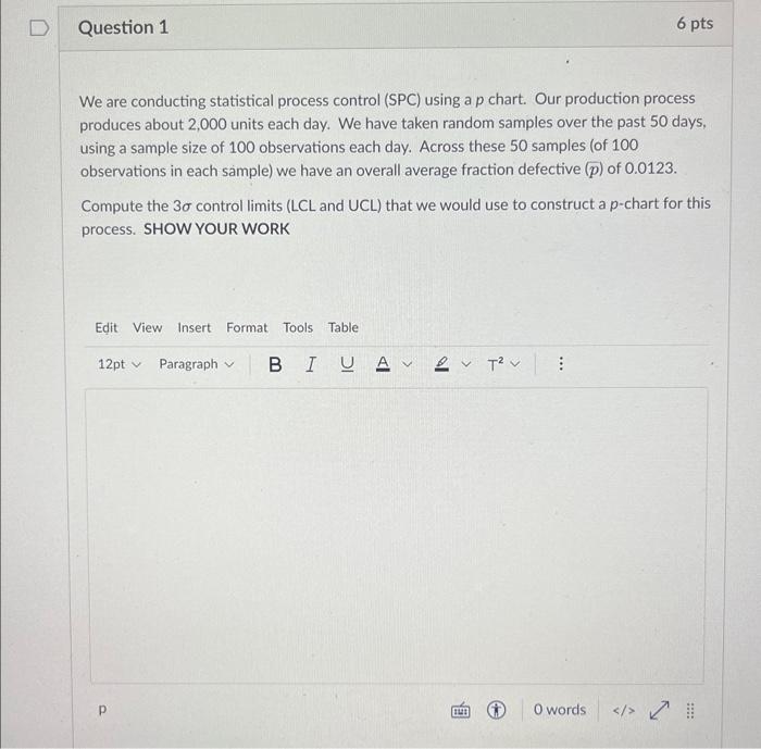 We are conducting statistical process control (SPC) | Chegg.com