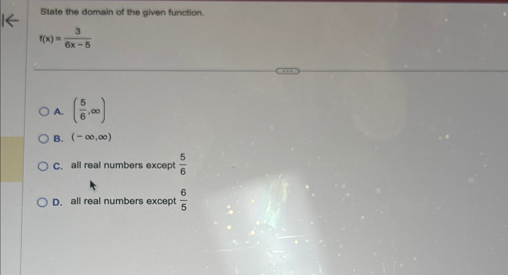 Solved State the domain of the given | Chegg.com