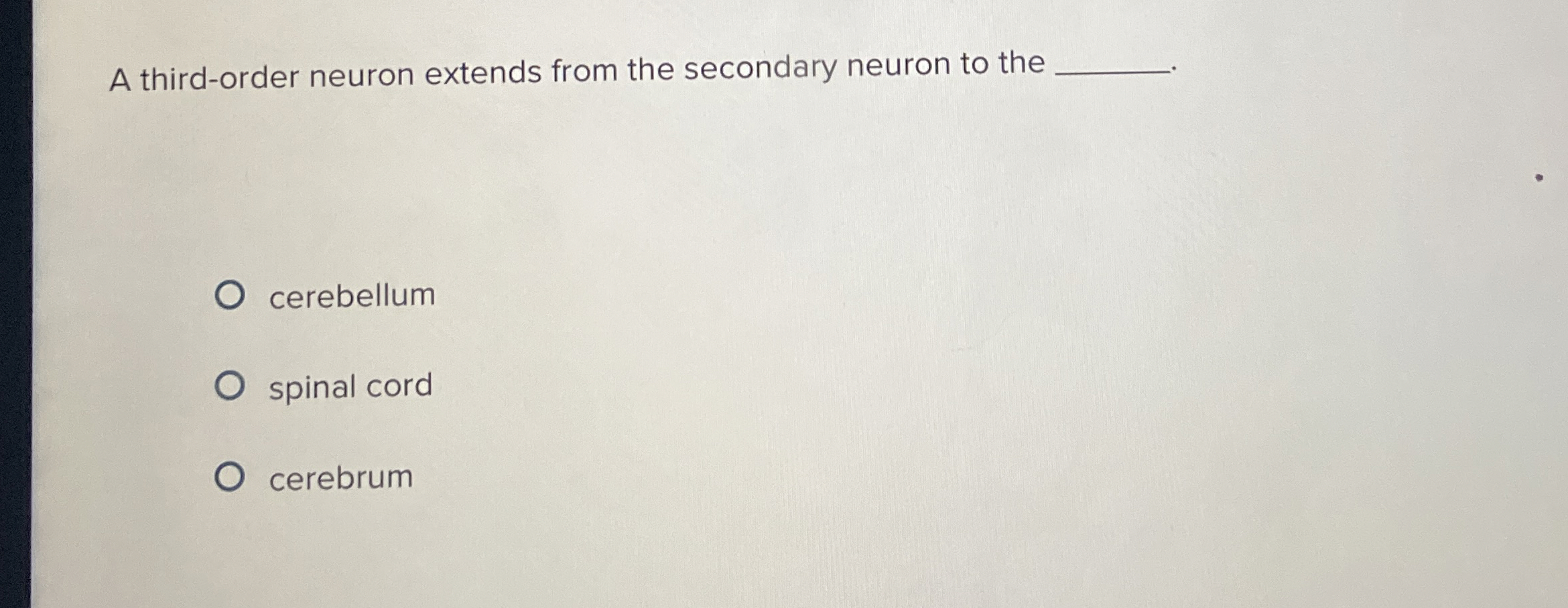 Solved A third-order neuron extends from the secondary | Chegg.com