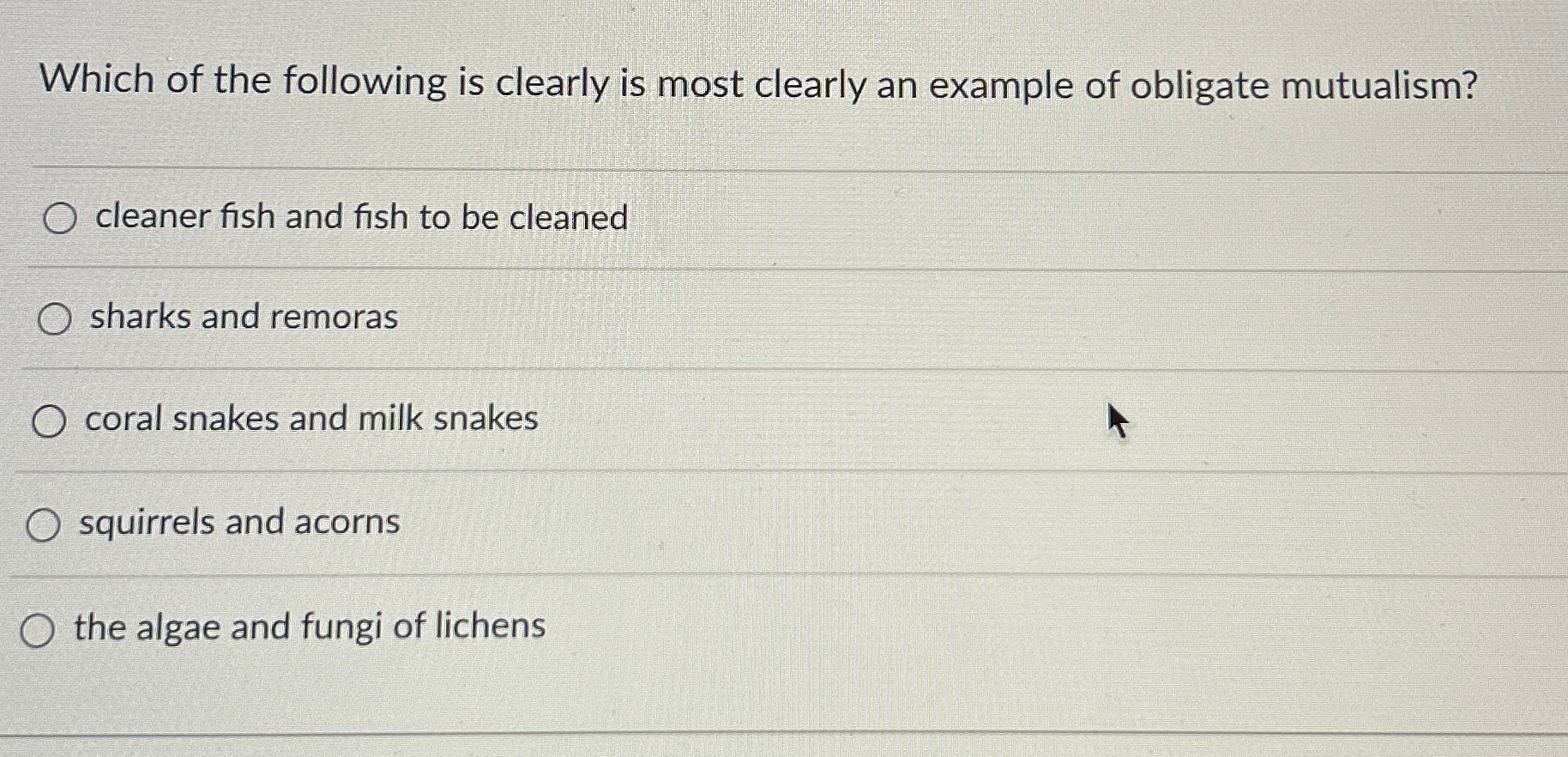 Solved Which of the following is clearly is most clearly an | Chegg.com