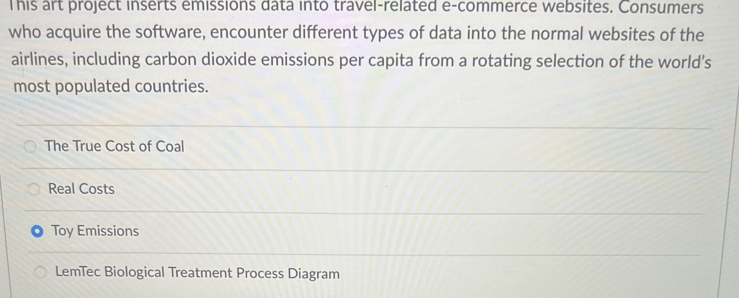Solved Inis art project inserts emissions data into | Chegg.com