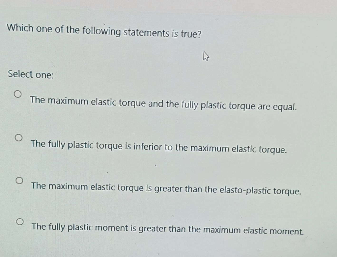 Solved Which one of the following statements is true?Select | Chegg.com