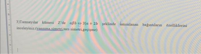 Solved set of integers Z, examine the properties of the | Chegg.com