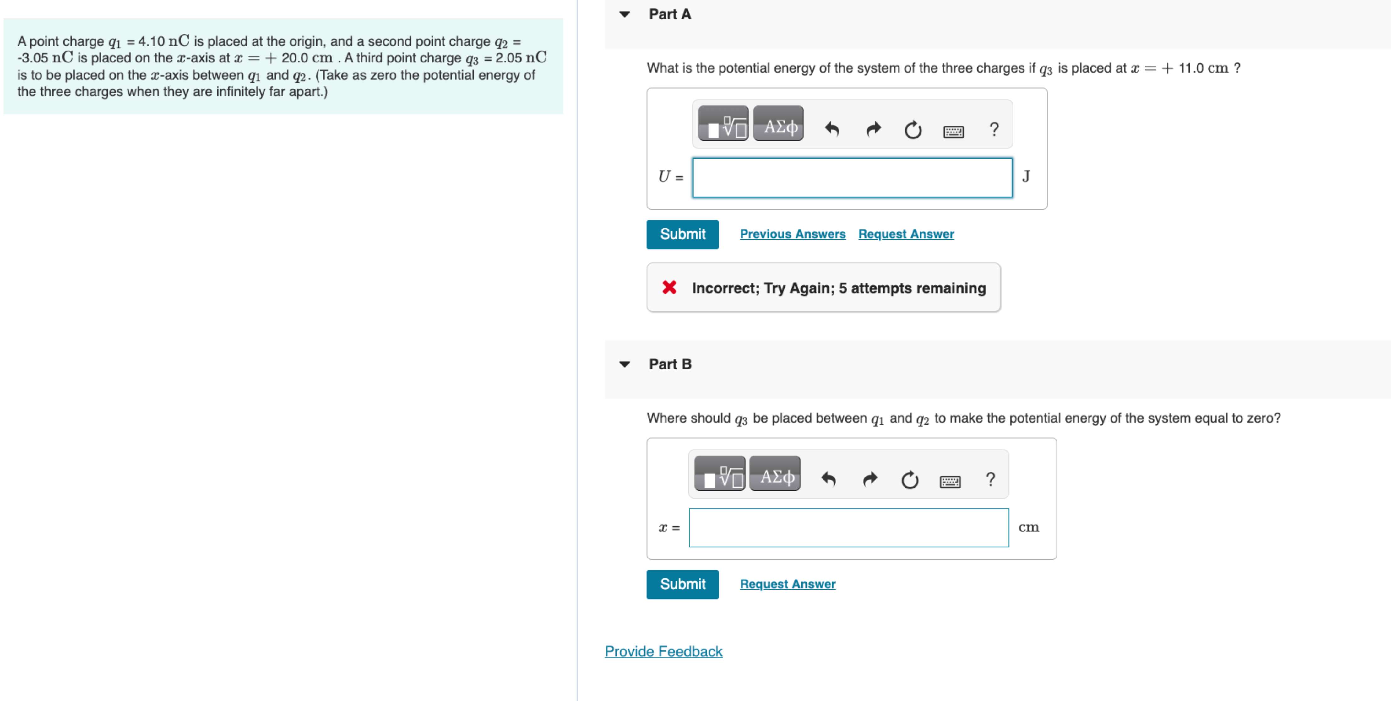 Solved Part AA point charge q1=4.10nC ﻿is placed at the | Chegg.com
