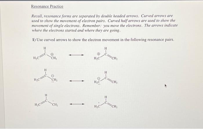 Solved Resonance Practice Recall, resonance forms are | Chegg.com