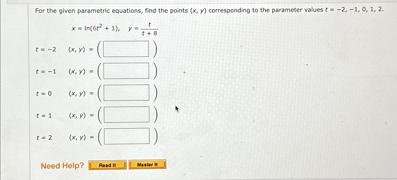 Solved For the given parametric equations, find the points | Chegg.com