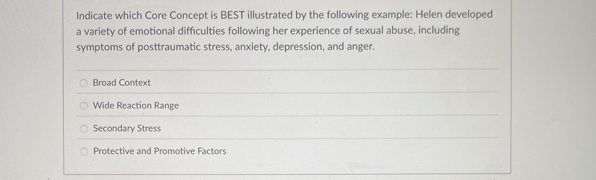 Solved Indicate which Core Concept is BEST illustrated by | Chegg.com
