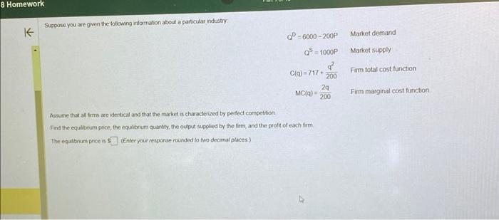 Solved Suppose you are given the following inlormabon about | Chegg.com