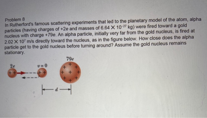 Solved Problem 8 In Rutherford's famous scattering | Chegg.com