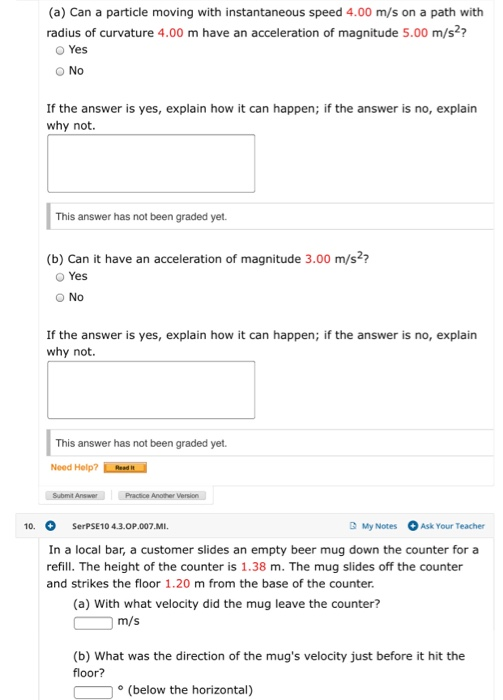 Solved (a) Can a particle moving with instantaneous speed | Chegg.com