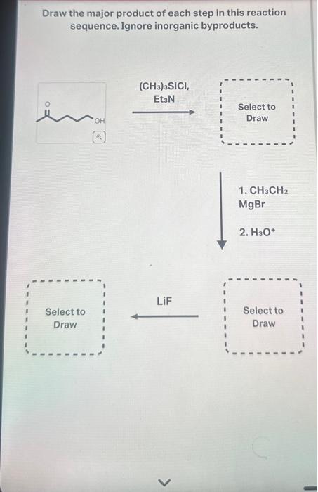 Solved Draw the major product of each step in this reaction | Chegg.com