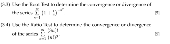 Solved 3.3) Use the Root Test to determine the convergence | Chegg.com