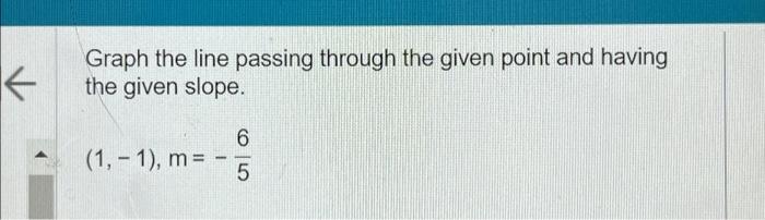Solved ← Graph the line passing through the given point and | Chegg.com