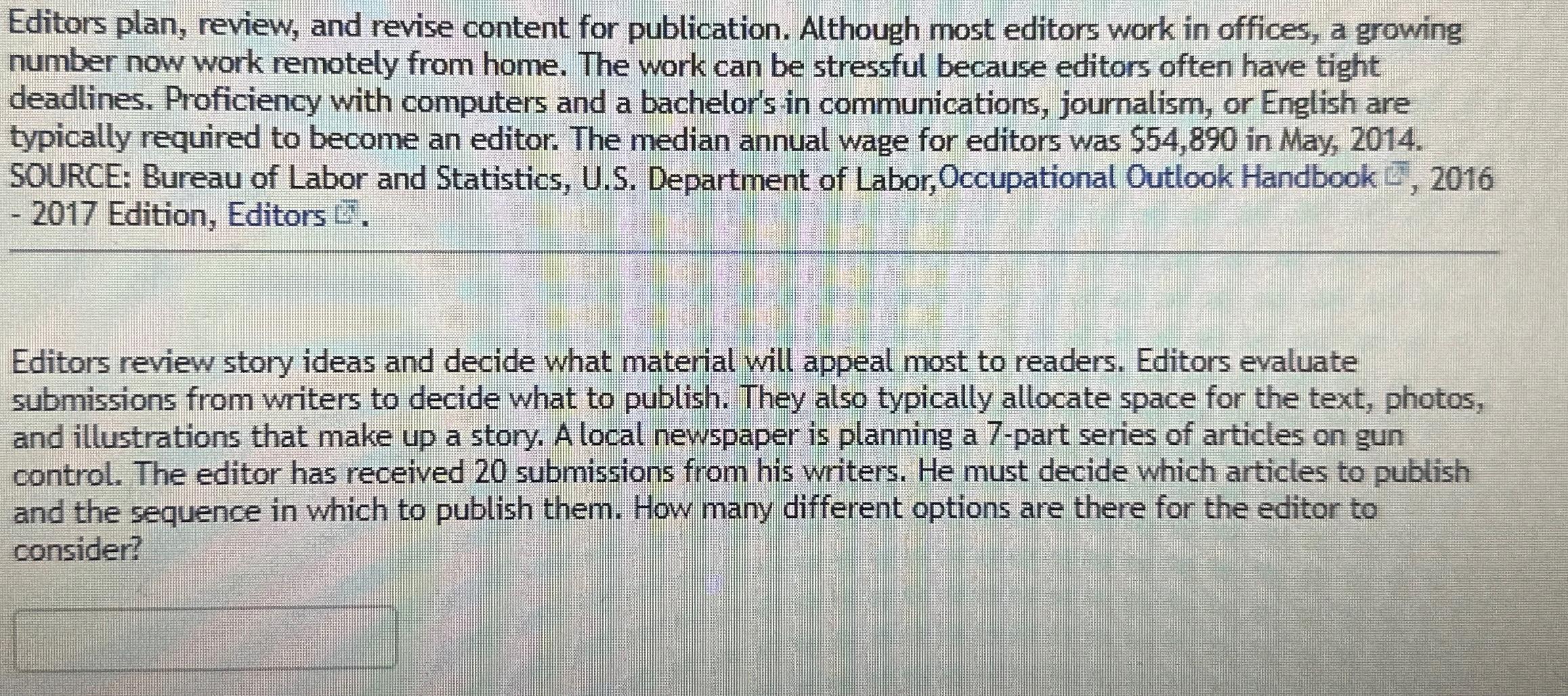 Solved Editors plan, review, and revise content for | Chegg.com