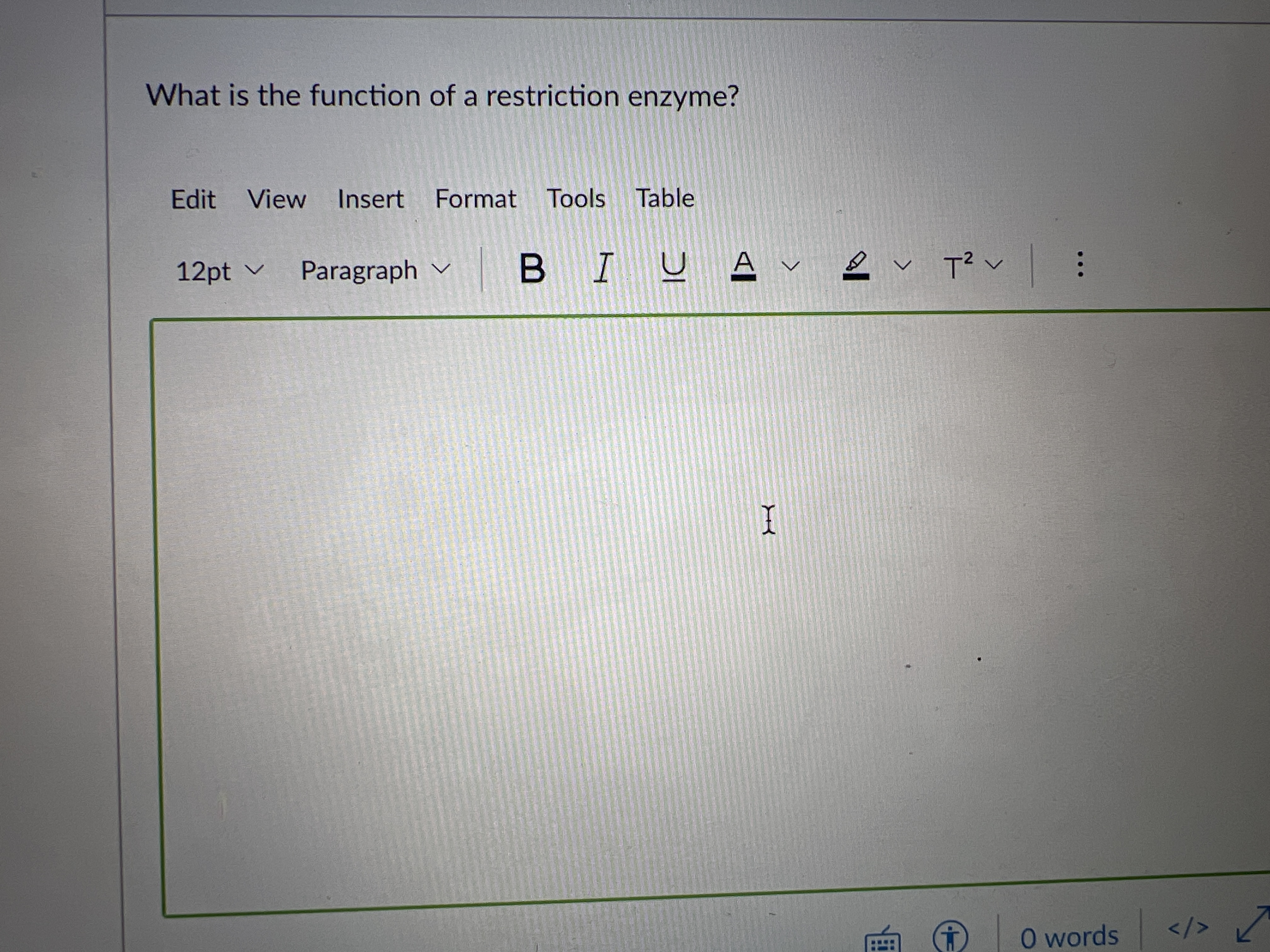 Solved What is the function of a restriction enzyme?Edit | Chegg.com