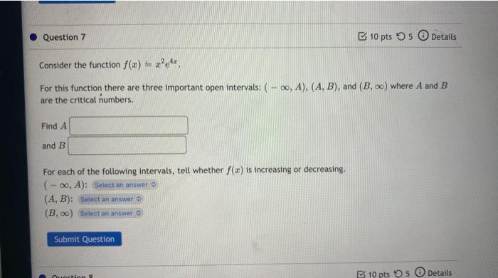 Solved Consider the function f(x)=x2e4x. For this function | Chegg.com