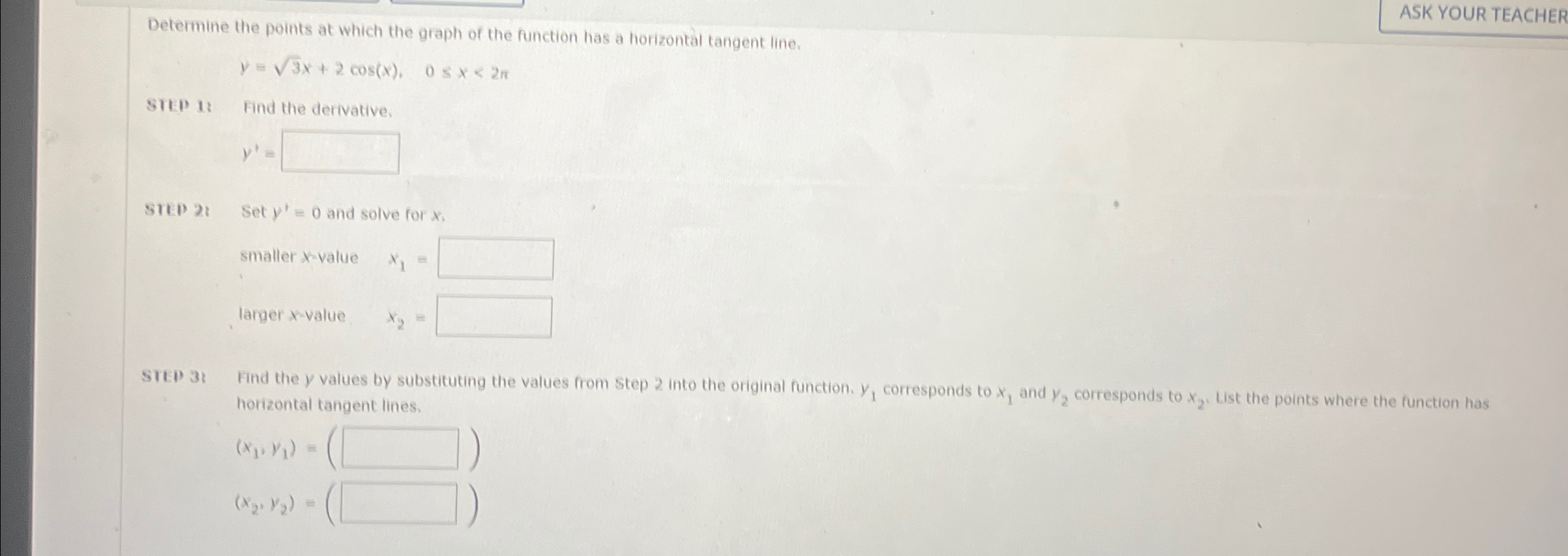 Solved ASK YOUR TEACHERDetermine the points at which the | Chegg.com