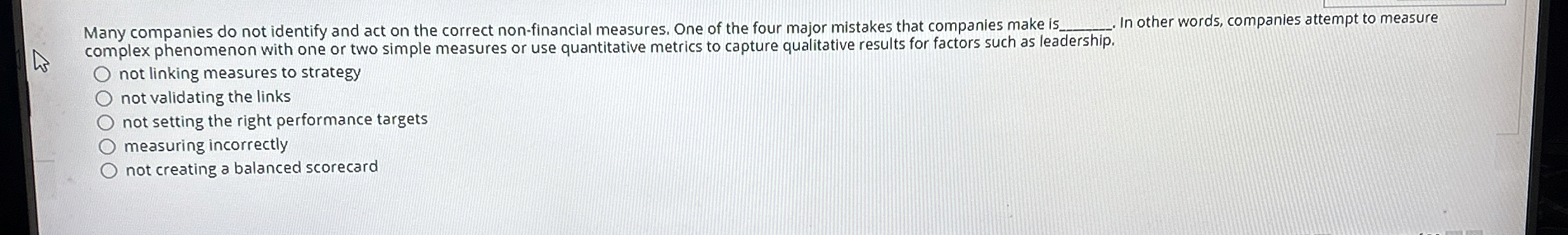 Solved Many companies do not identify and act on the correct | Chegg.com