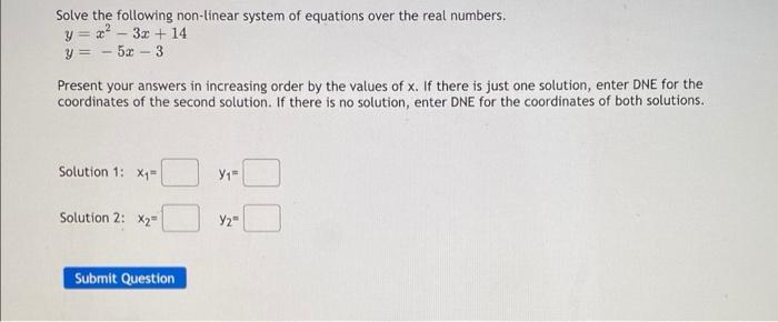 Solved Solve the following non-linear system of equations | Chegg.com