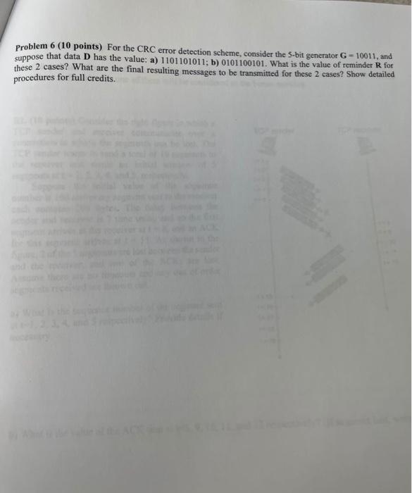 Solved Problem 6 10 Points For The Crc Error Detection