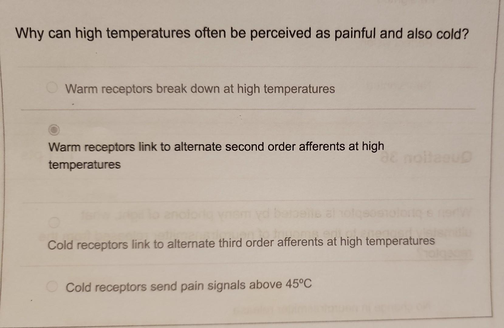Solved Why can high temperatures often be perceived as | Chegg.com