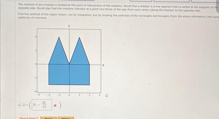Solved The centroid of any triangle is located at the point | Chegg.com