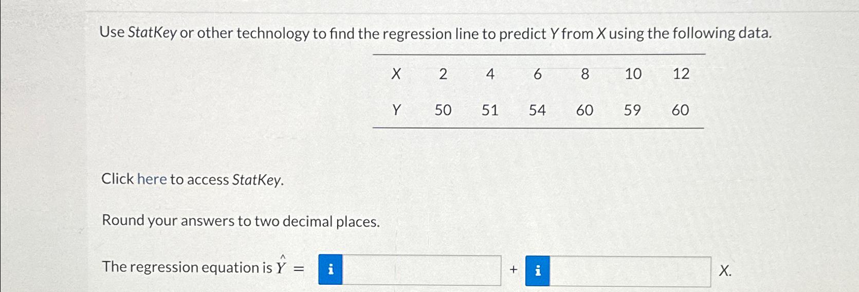 Solved Use StatKey or other technology to find the | Chegg.com