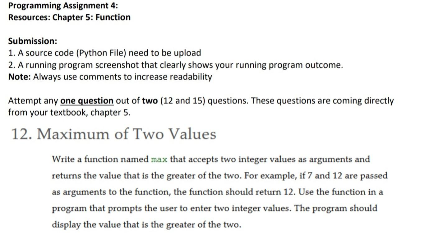 Solved Programming Assignment 4: Resources: Chapter 5: | Chegg.com