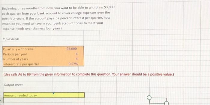 Solved 5 Beginning three months from now, you want to be | Chegg.com