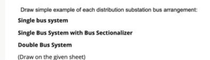 Solved Draw simple example of each distribution substation | Chegg.com