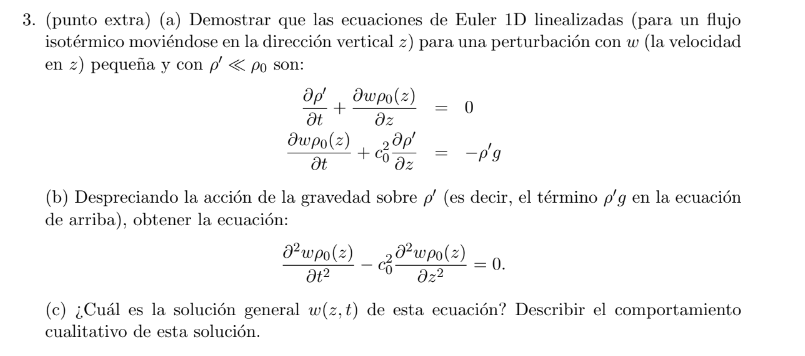 (punto extra) (a) ﻿Demostrar que las ecuaciones de | Chegg.com