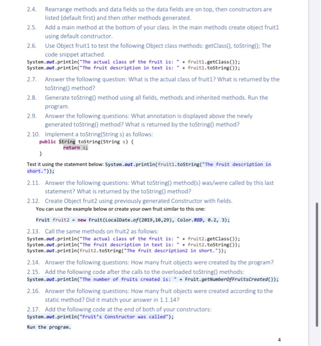 - Class Fruit is on top of inheritance hierarchy, it | Chegg.com