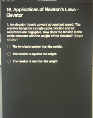 Solved Applications of Newton's Laws ElevatorAn elevator | Chegg.com
