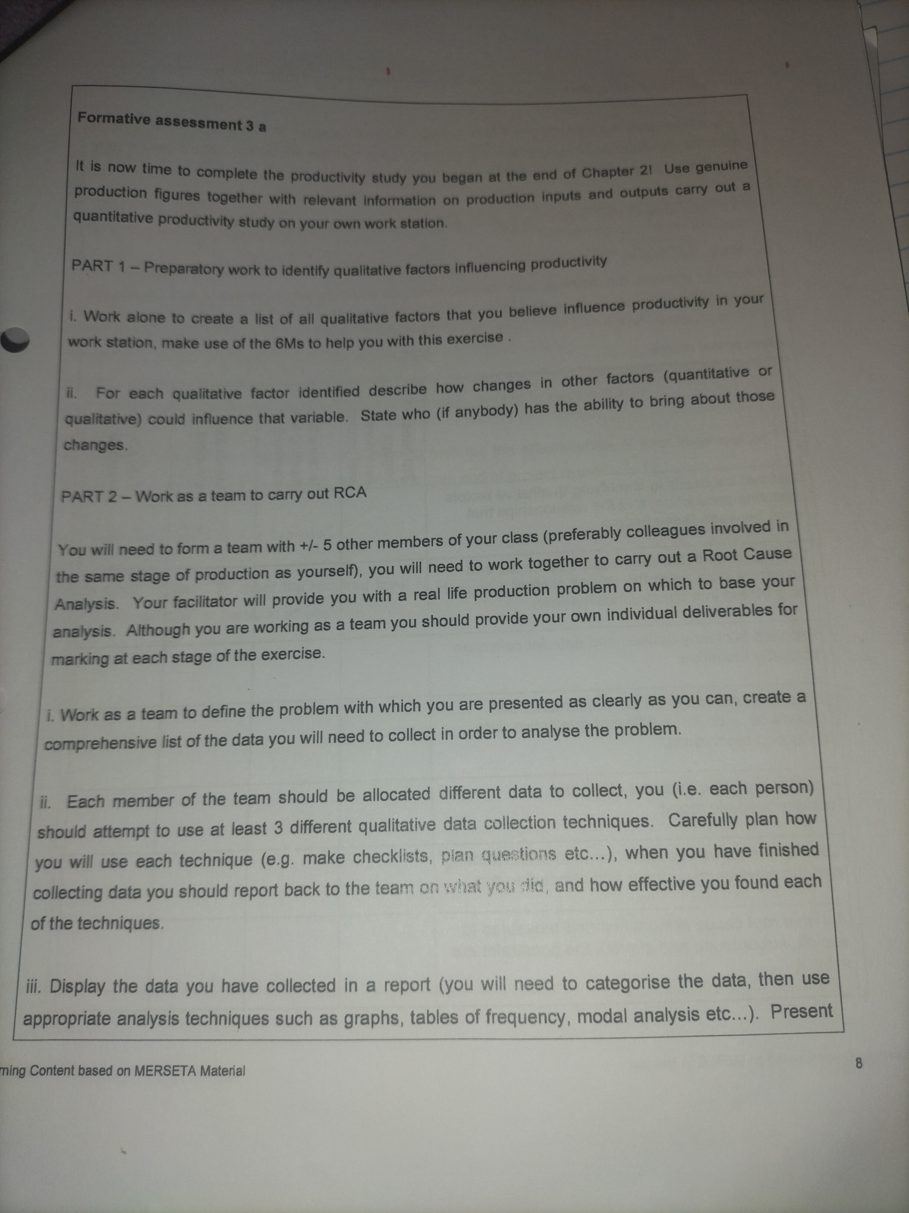 Solved Formative assessment 3 ﻿aIt is now time to complete | Chegg.com