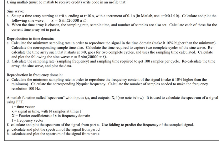 Solved Using matlab (must be matlab to receive credit) write | Chegg.com