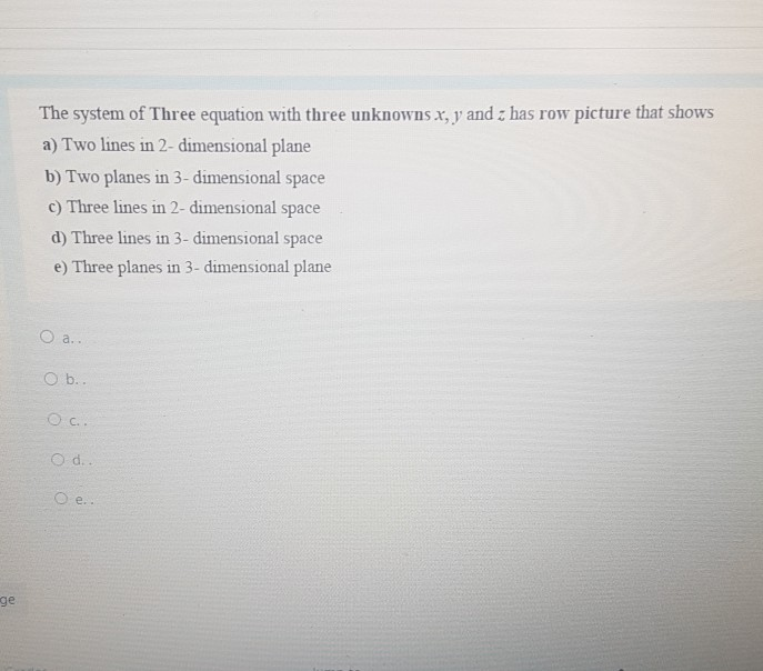 Solved The system of Three equation with three unknowns x, y | Chegg.com