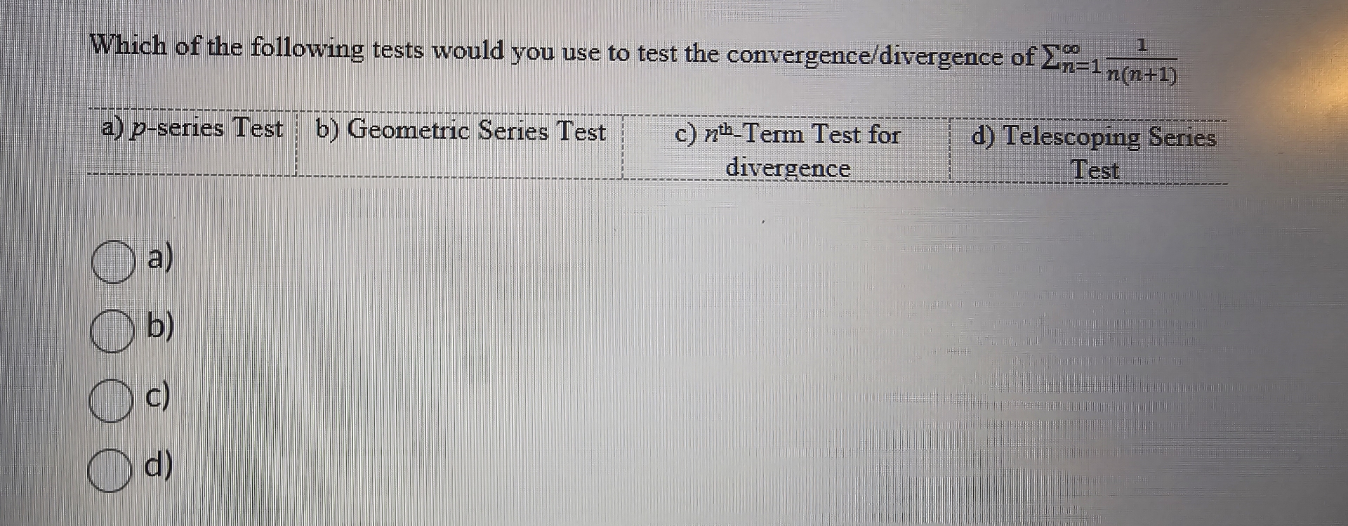Solved Which of the following tests would you use to test | Chegg.com