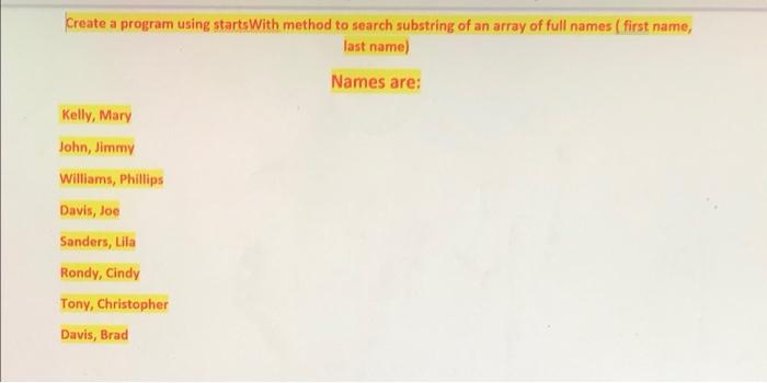 Solved java program by inserting the names in the code and | Chegg.com