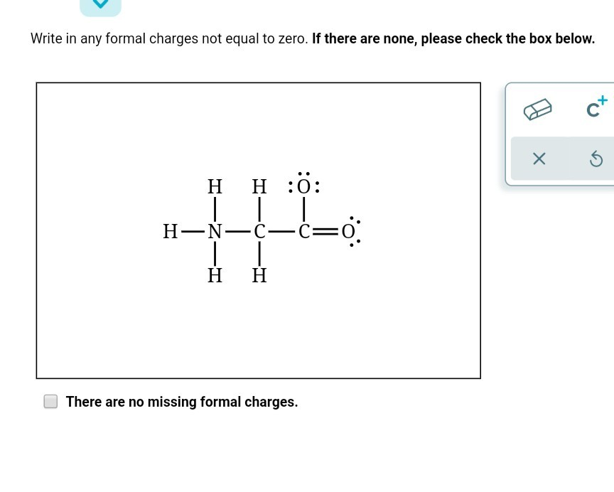 Write in any formal charges not equal to zero. If | Chegg.com