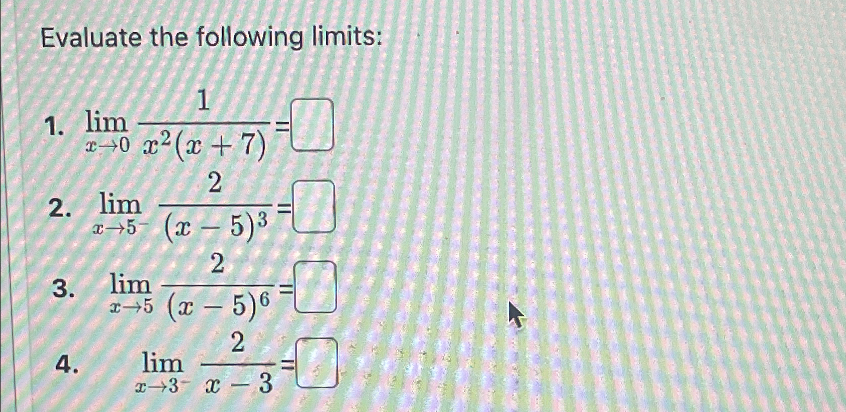 Solved Evaluate the following | Chegg.com