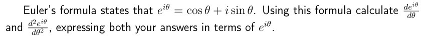 Solved Euler's formula states that eiθ=cosθ+isinθ. ﻿Using | Chegg.com