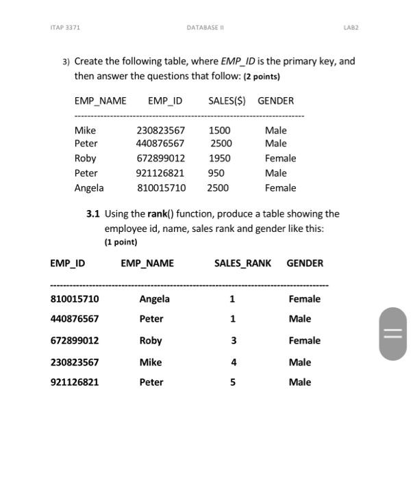 Solved DDLcreate table DEPARTMENT (DNAME VARCHAR(30),DNUMBER | Chegg.com